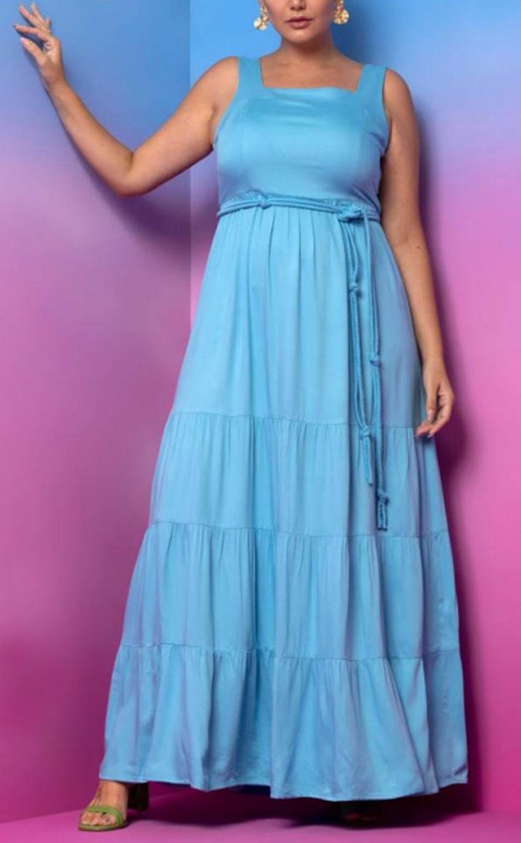 Vestido Longo Alpelo Cibele Plus Size 50600158 | Napolitana Calçados