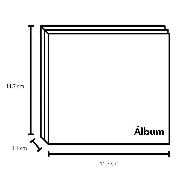Álbum Autocolante 10x10 ou 9x10 - 12 Fotos - Sanfonado
