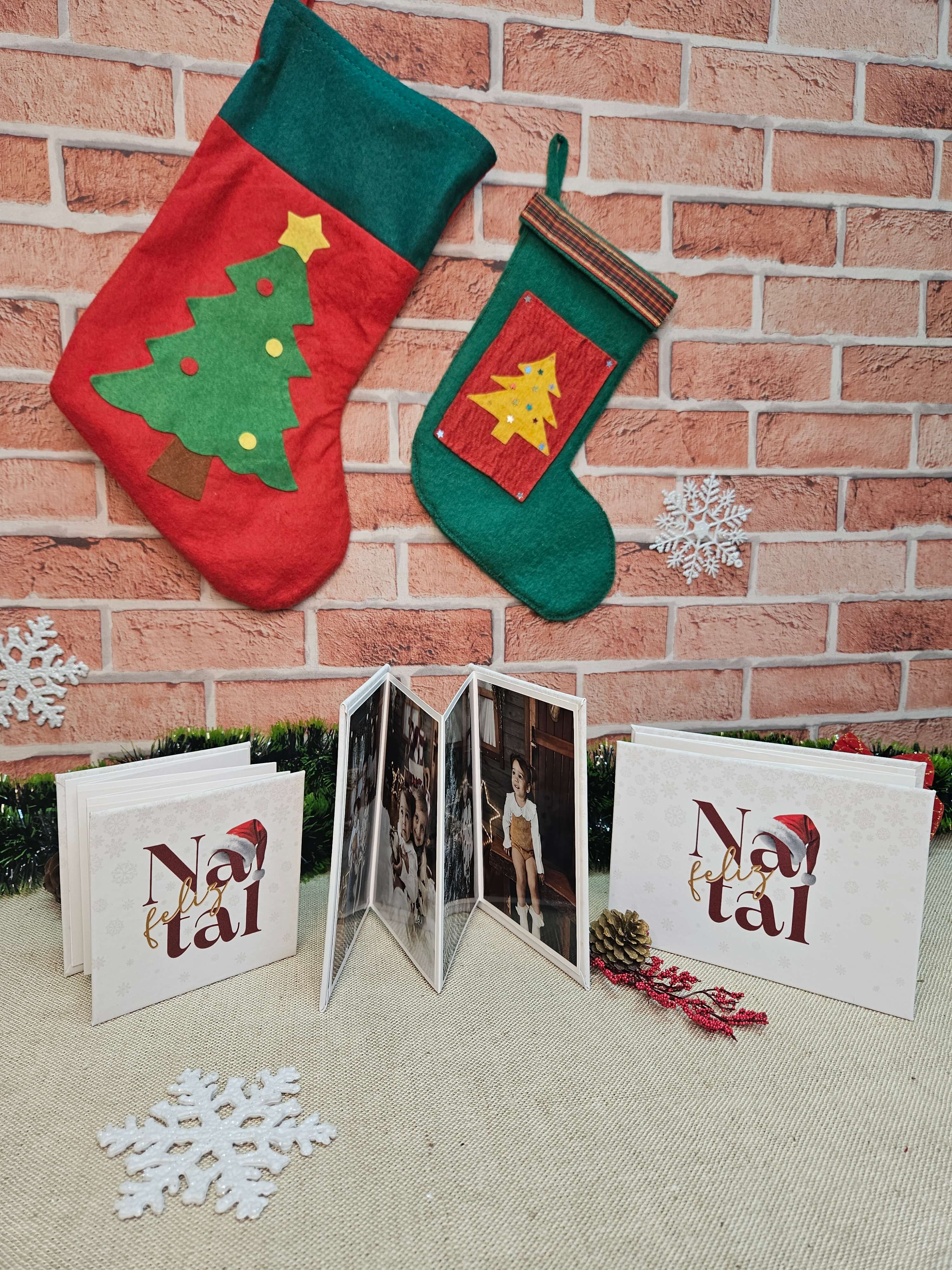 Álbum Sanfonado para 12 Fotos 10x10 ou 9x10cm - Autocolante - Natal - 743