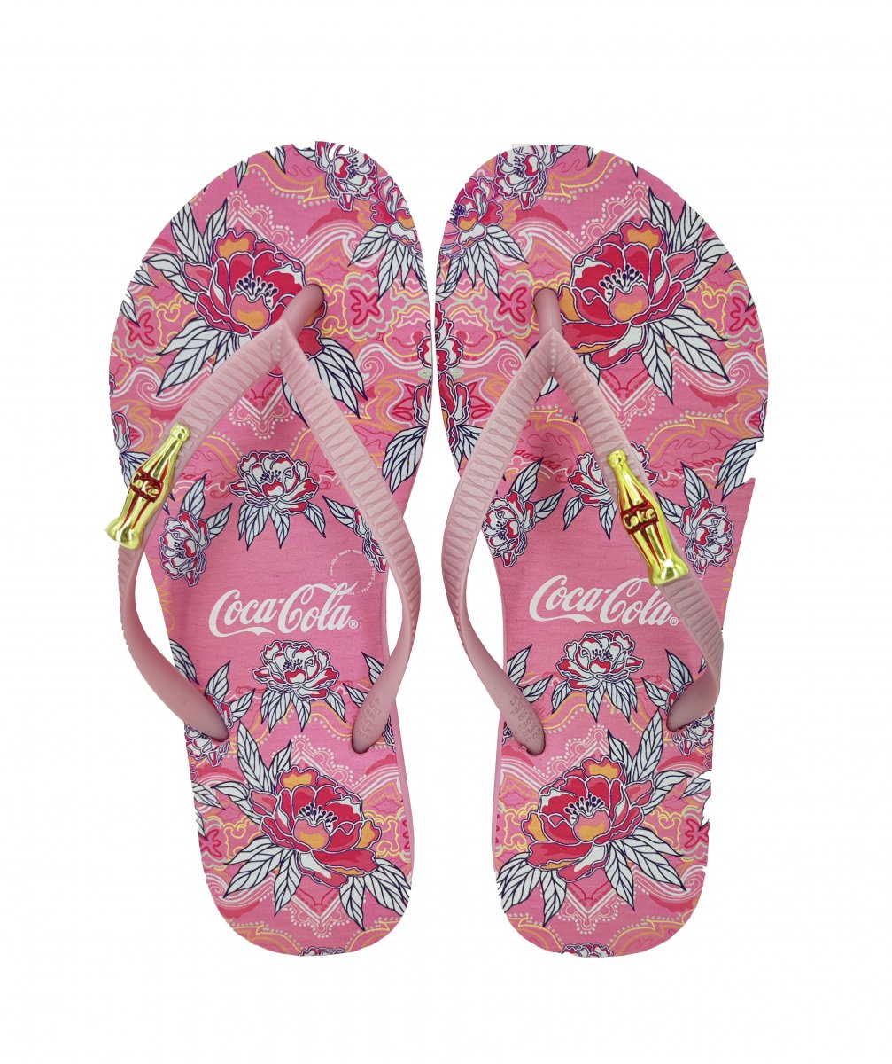 Chinelo Coca Cola Floral Feminino CC3677