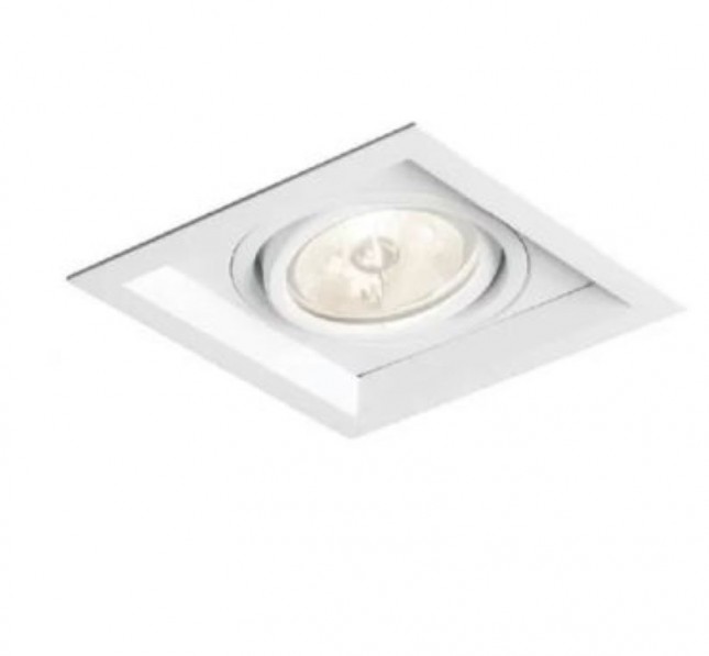 EMBUTIDO MINI DICRÓICA SIMPLES RECUADO BRANCO 7,5X7,5X4,1CM