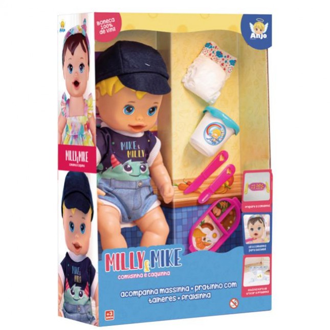 Boneco Mike Come e Faz Caquinha Anjo Brinquedos, , Anjo Brinquedos