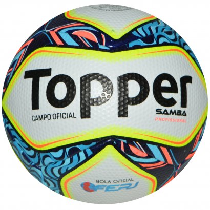 Bola Topper Samba Pro 4140040 0455 99 - Branco/azul/amarelo - Chuteira ...