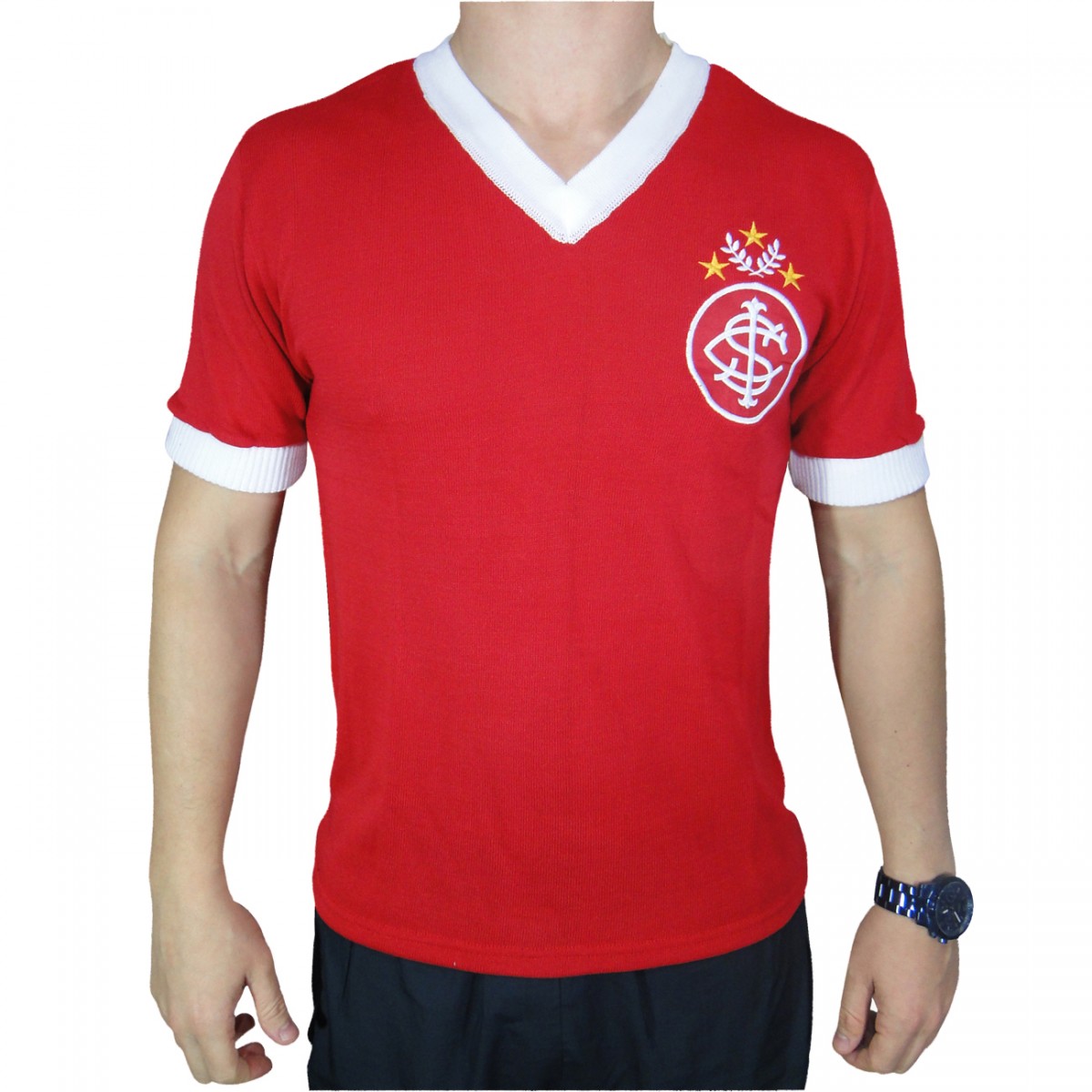 Camisa Inter Malha INT394 Retro INT394 - Vermelho/Branco - Chuteira ...