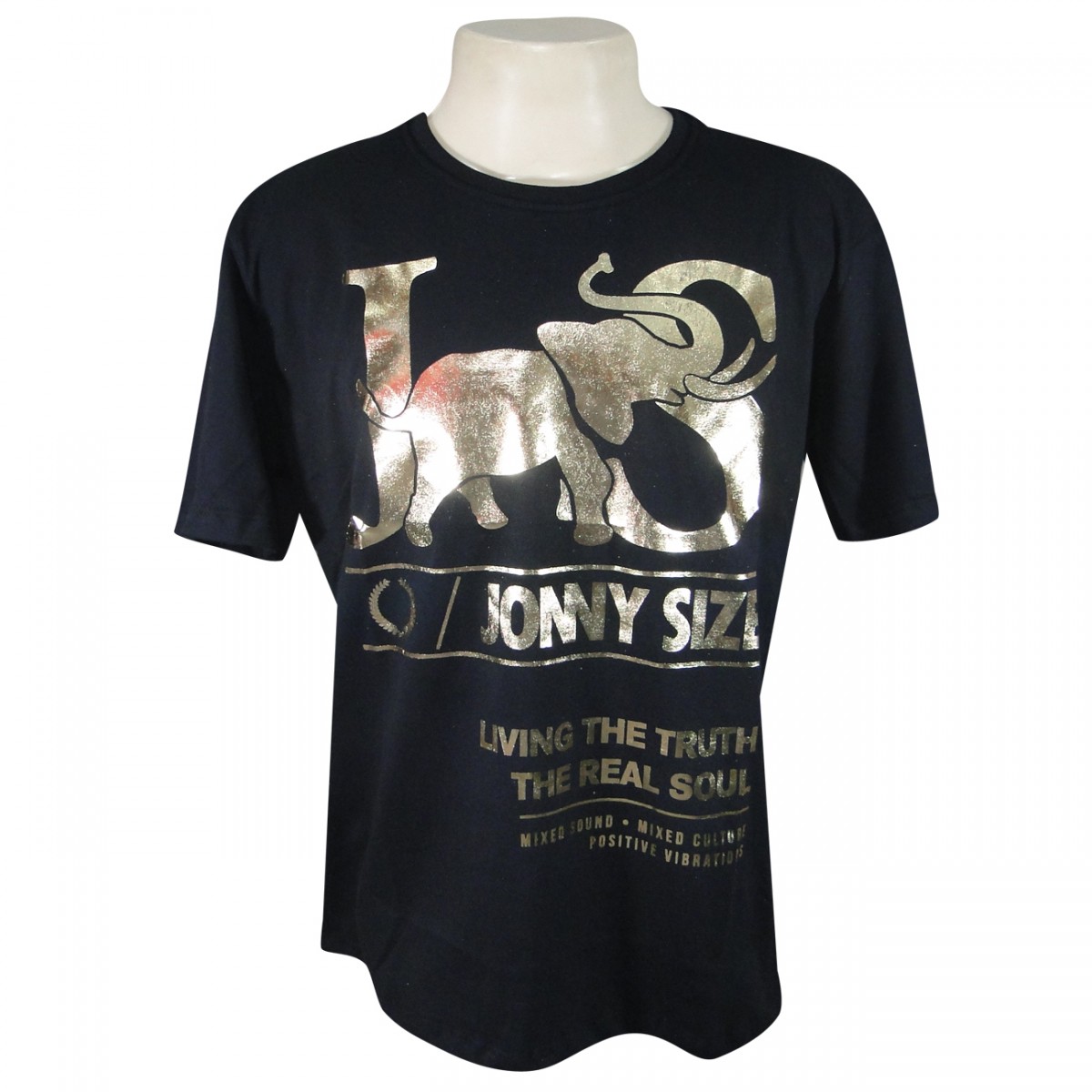 Camiseta Jonny Size Living the Truth 3011611055 - Preto/Dourado ...