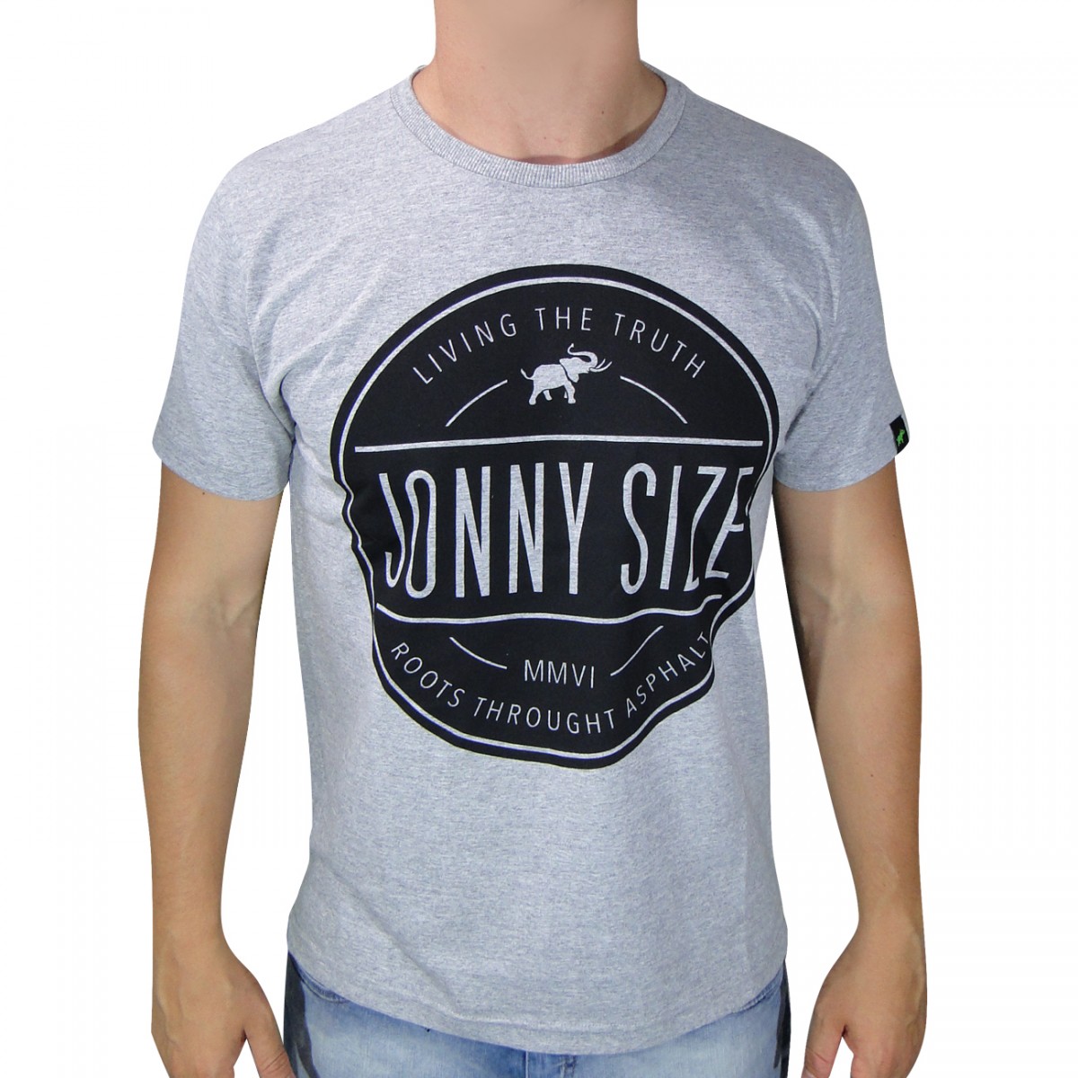 Camiseta Jonny Size Recorte Escudos 3011711051 1903 - Mescla/Preto ...