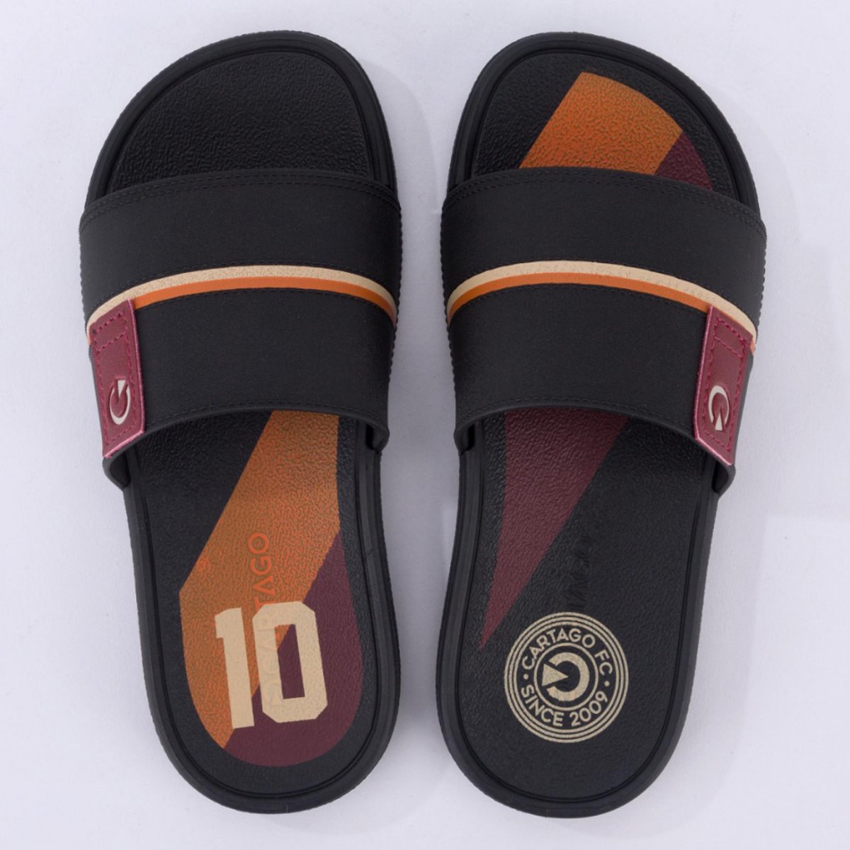 Chinelo Cartago Detroit 12059 Juvenil 12059 AI297 - Preto/preto/laranja ...
