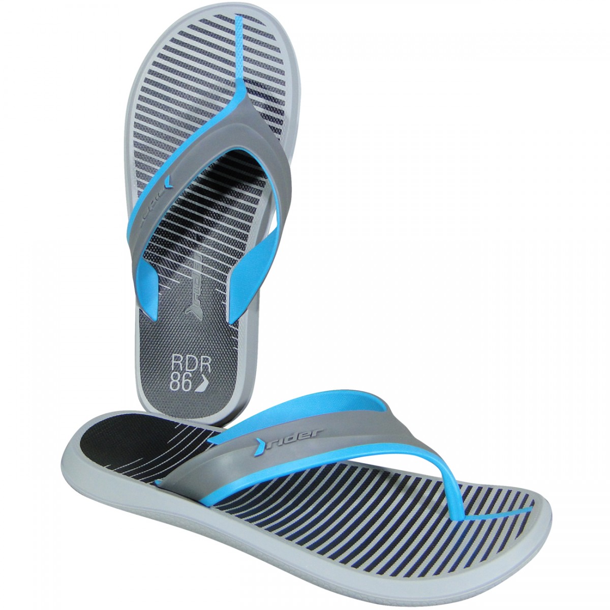 Chinelo Rider 10803 10803 - 21929 - Cinza/Azul - Chuteira Nike, Adidas ...