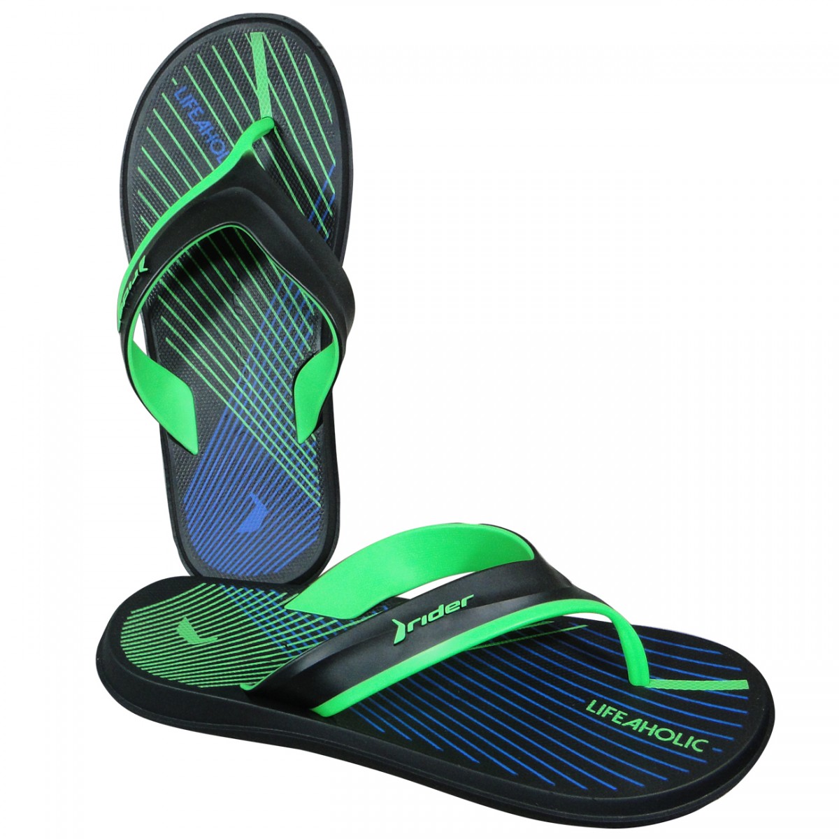 Chinelo Rider 10803 10803 23238 - Preto/Verde - Chuteira Nike, Adidas ...