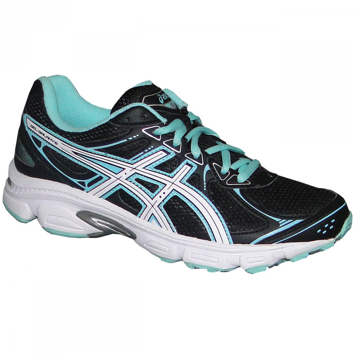 Tenis Asics Gel-Galaxy 6 T382N 9040 - Preto/Turquesa/Branco - Chuteira ...