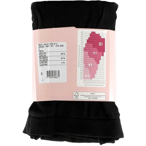 Meia-Calça Feminina Opaca Acrílico Fio 80 Lupo 05805-001 - Preto ...