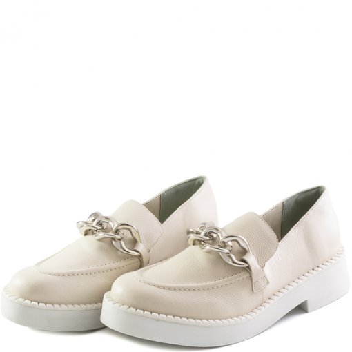 Mocassim Feminino Com Correntes Paro Cool 100714608 - Off White ...