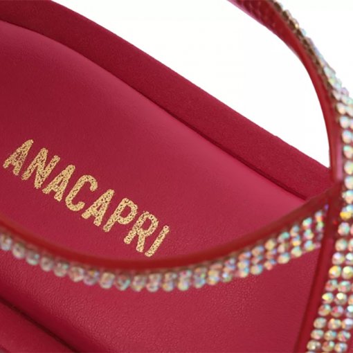 Sandália Papete Com Tiras de Strass Glam Anacapri C303530012 - Pink ...