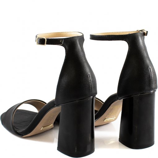 Sandália Feminina Salto Bloco Cecconello 14490002 - Couro Preto ...