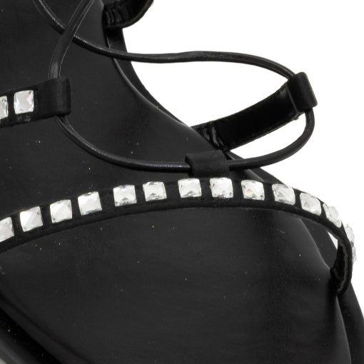 Sandália Rasteira Tiras Brilho Amarração Parô Cool 101605327 - Cetim ...