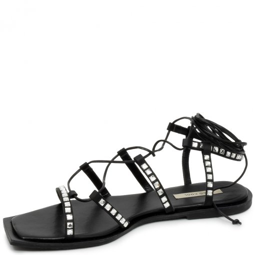 Sandália Rasteira Tiras Brilho Amarração Parô Cool 101605327 - Cetim ...