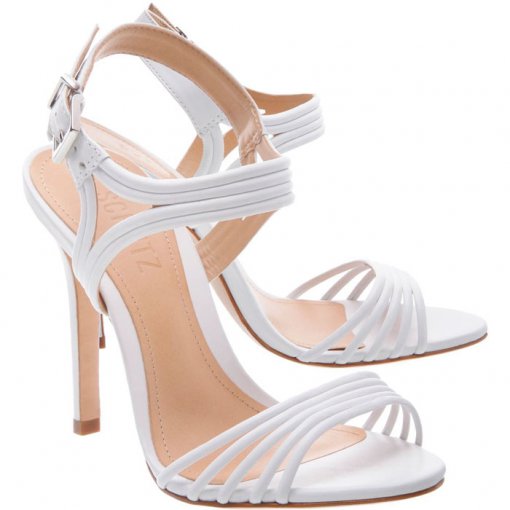 Sandália Salto Lines Couro Schutz S013871515 - Branco | Sapato Show