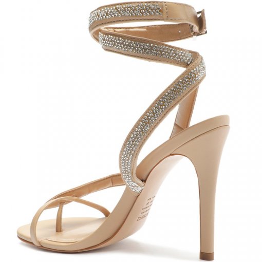 Sandália Stiletto Strass Snake Pre-Fall 2022 Schutz S013871640 - Nude ...