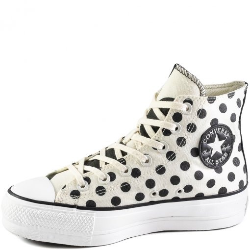 Tênis Converse Chuck Taylor All Star Hi Lift Polka Dots CT1907 - Branco ...