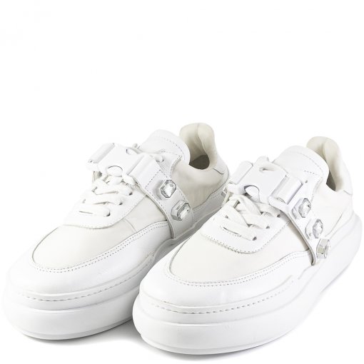 Tênis em Couro com Pedrarias Flatform Parô Cool 101575321 - Branco ...