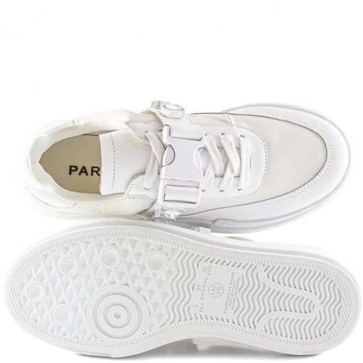 Tênis em Couro com Pedrarias Flatform Parô Cool 101575321 - Branco ...
