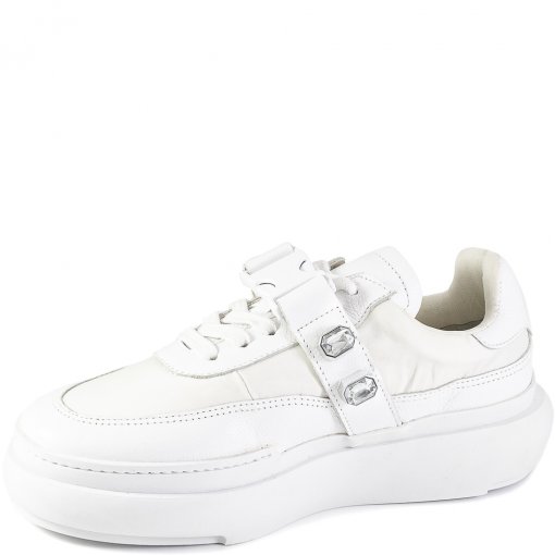 Tênis em Couro com Pedrarias Flatform Parô Cool 101575321 - Branco ...