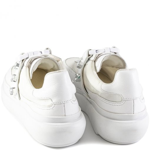 Tênis em Couro com Pedrarias Flatform Parô Cool 101575321 - Branco ...