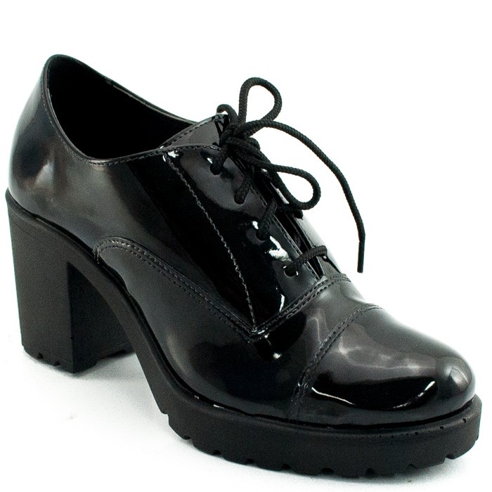 Oxford Ankle Boot Verniz Offline 20500 - Verniz Preto | Sapato Show