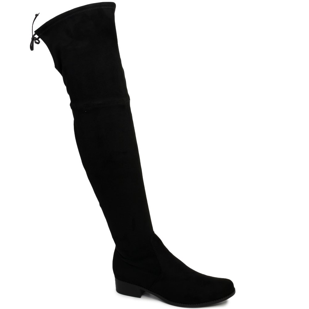 Bota Over Feminina Salto Bloco Baixo Bottero 345804 - Suede Preto ...