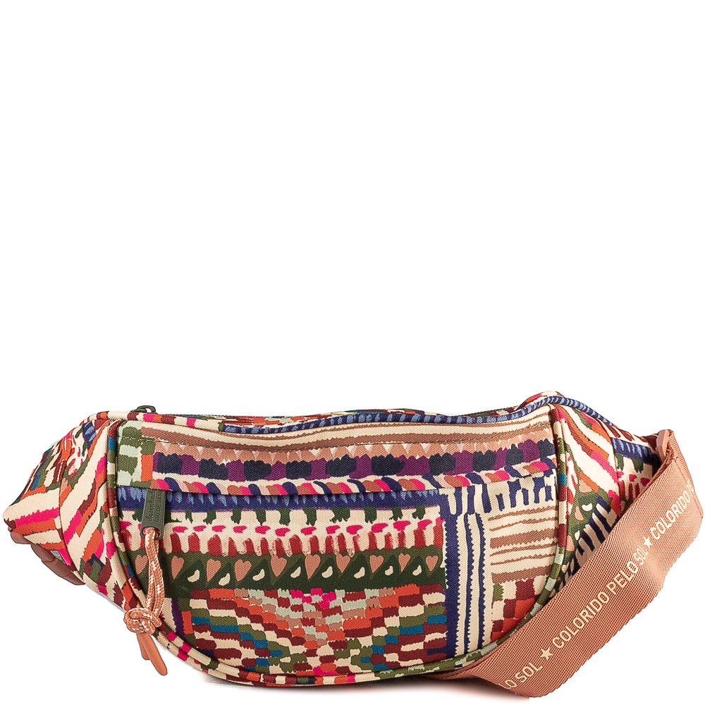 Pochete Feminina Dengo Artesanal Farm 7838127 - Bege/Vermelho | Sapato Show