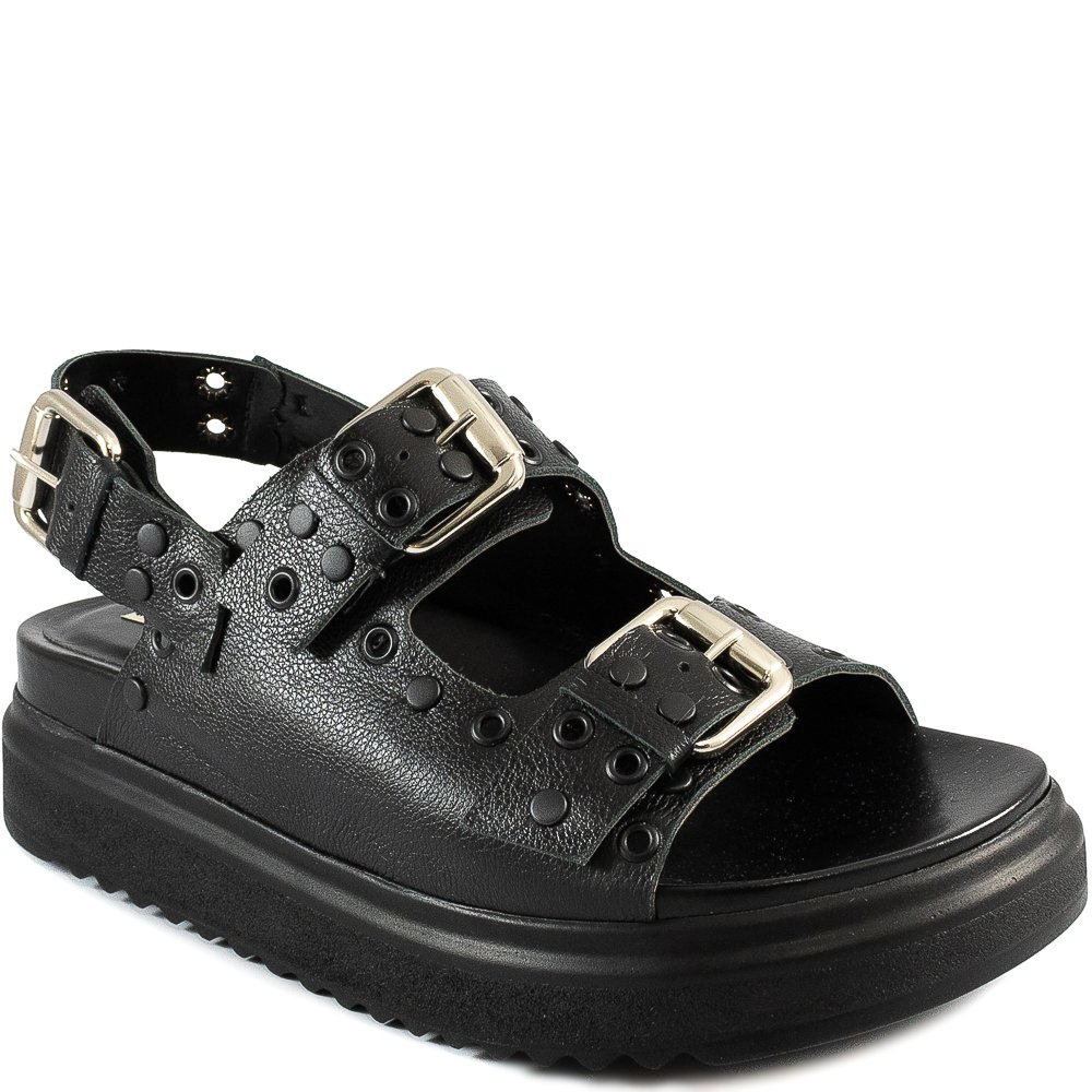 Sandália Birken Flatform Com Tachas Parô Cool 10088.3974 - Preto ...