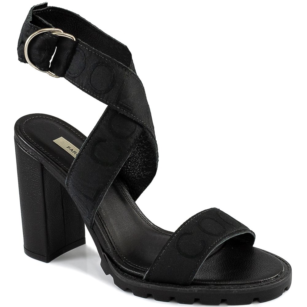 Sandália Logomania Tratorada Salto Bloco Parô Cool 3420 - Preto ...