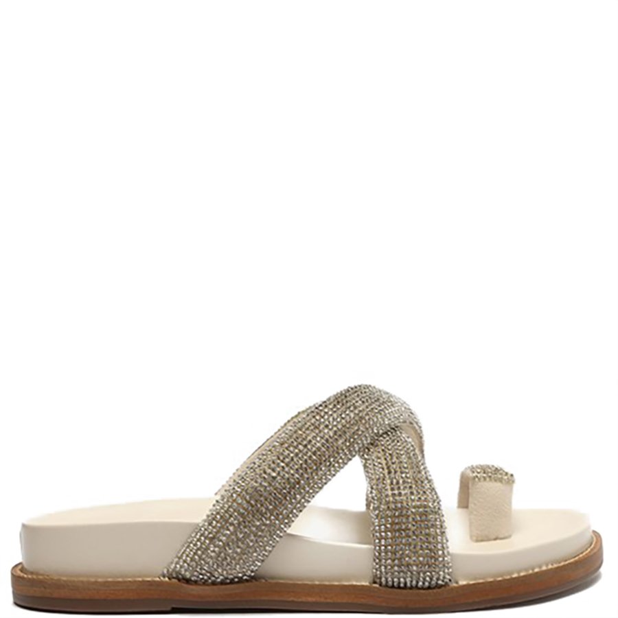 Sandália Papete Gabriela Tiras Com Strass Schutz S215640005 - Perola ...