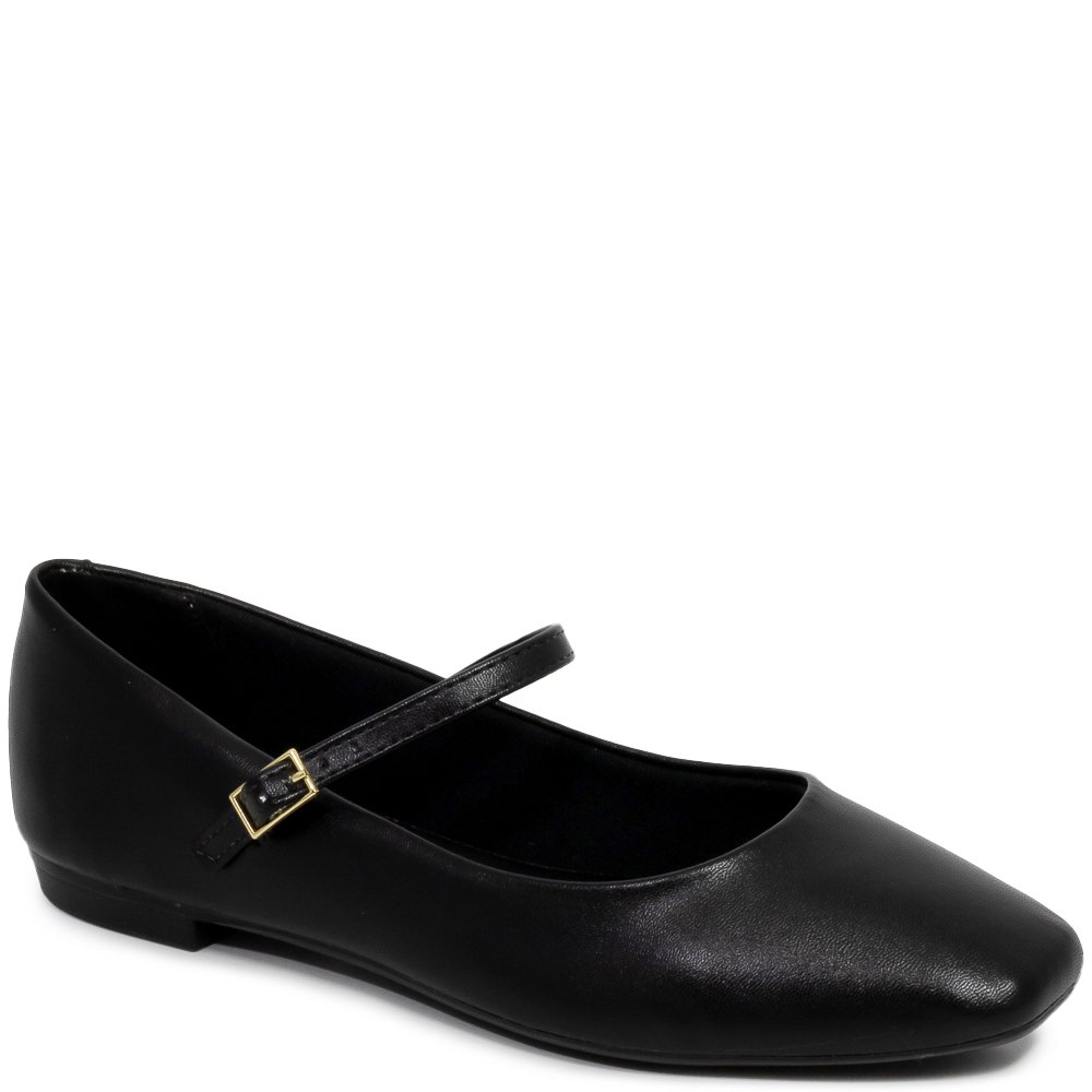 Sapatilha Feminina Mary Jane Bico Quadrado Sapato Show 14996 - Preto ...
