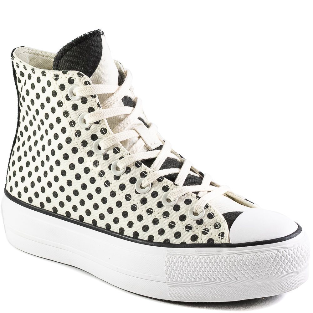 Tênis Converse Chuck Taylor All Star Hi Lift Polka Dots CT1907 - Branco ...
