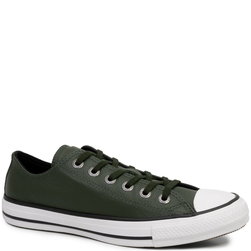 Tênis Converse Chuck Taylor All Star Ox Couro CT0448 - Verde/Preto ...