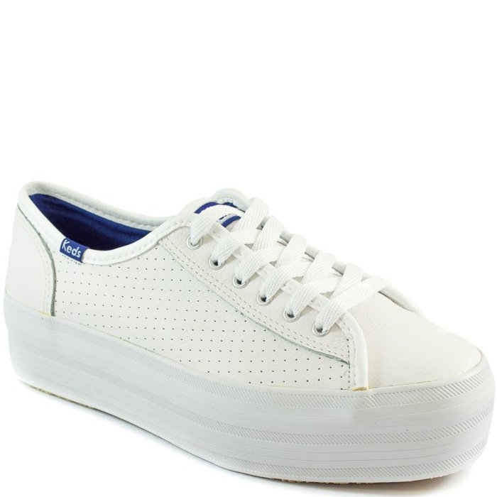 Tênis Keds Plataform Kick Perf Leather - Branco | Sapato Show