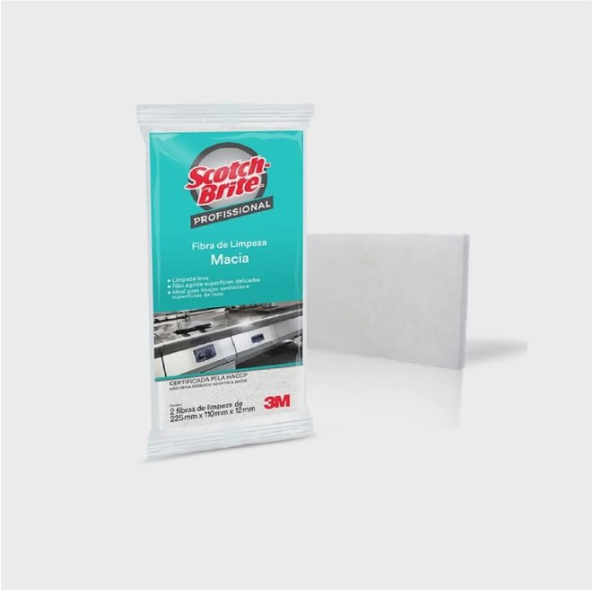 Fibra de Limpeza Branca Macia Scoth Brite C/2 UN - 3M