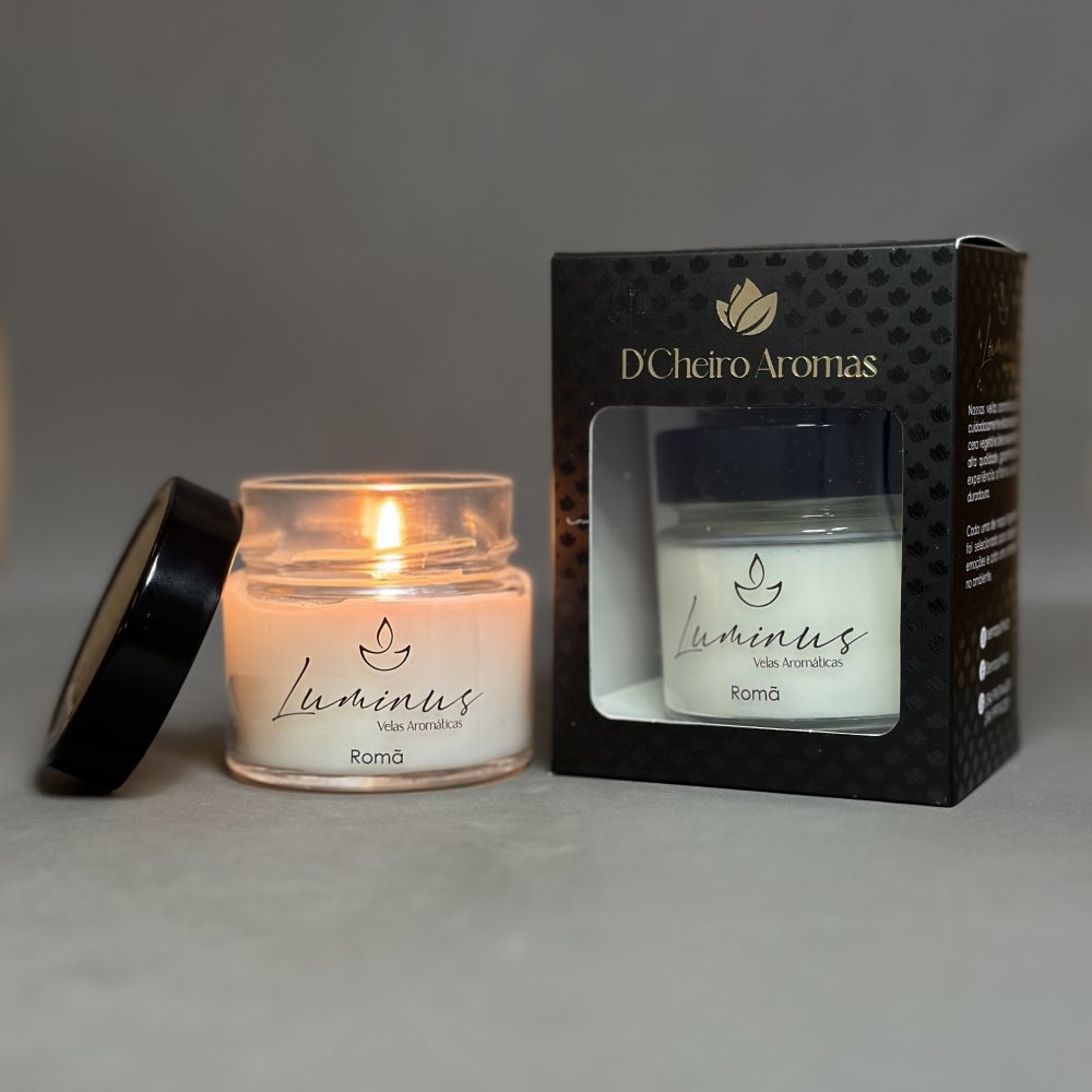 Vela Aromática Luminus Romã 120 gr - D'Cheiro Aromas