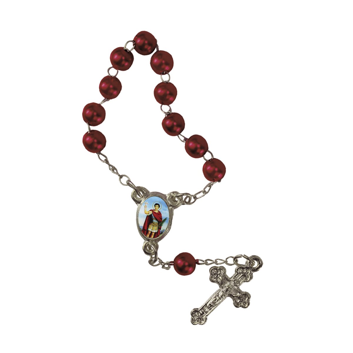 Mini terço com foto de Santo Expedito | SJO Artigos Religiosos