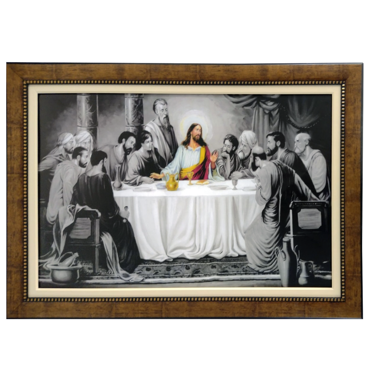 Quadro Religioso Santa Ceia Preta e Branco- 60 cm x 90 cm | SJO Artigos ...