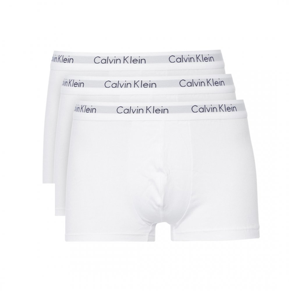Kit 3 Cuecas Low Rise Trunk Branca Calvin Klein
