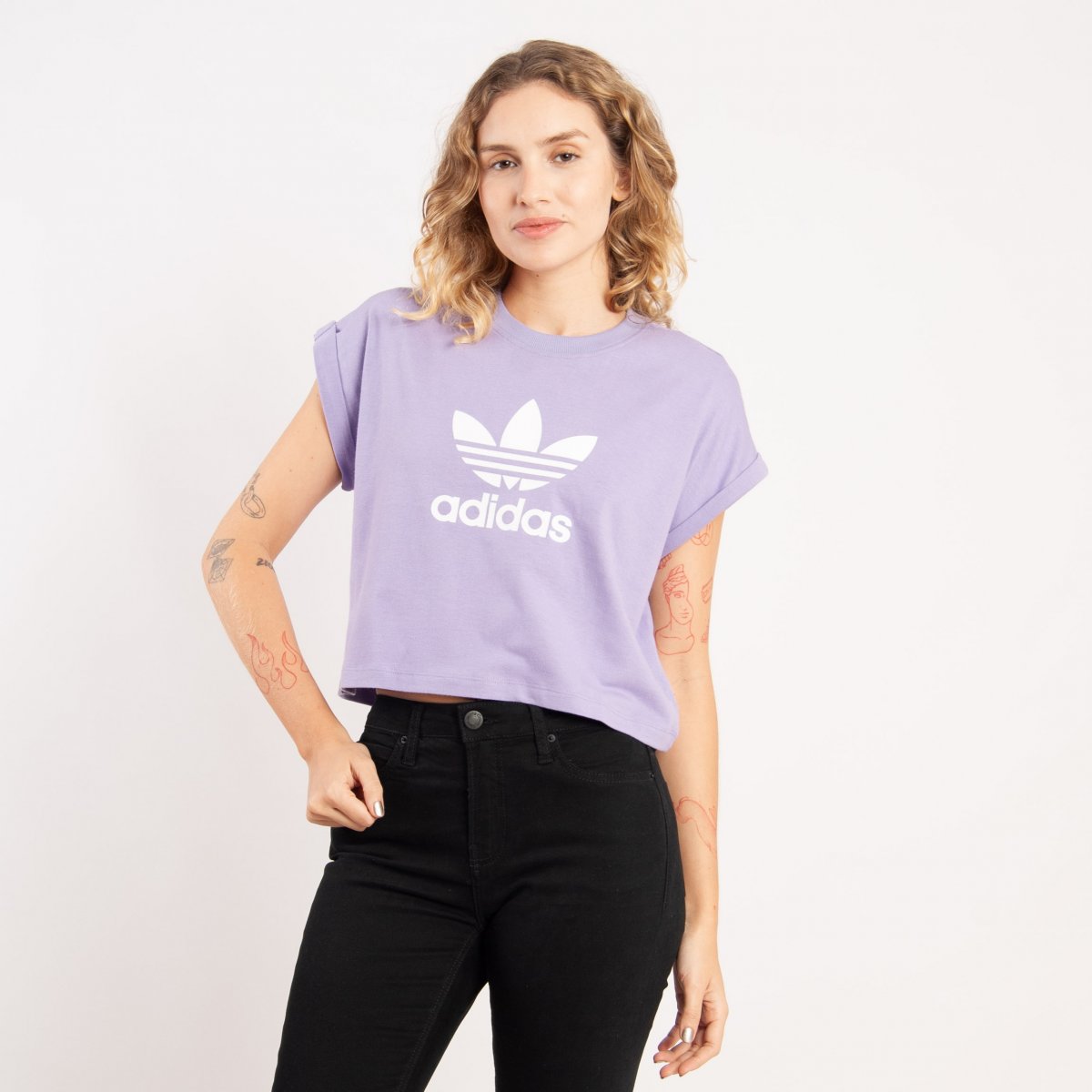 Camiseta Cropped Adicolor Classics Trefoil Short