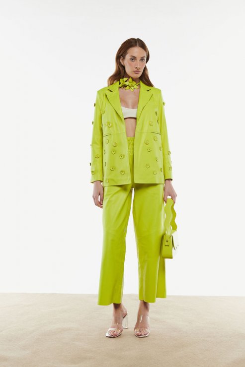 Blazer de Couro Pelica Caps Lock Daisy Unicolor