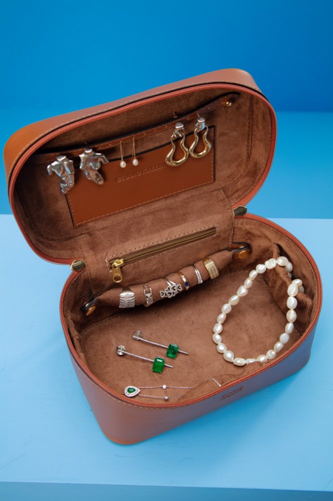 Studio Kalline - Porta Joias de Couro Jewelry Case