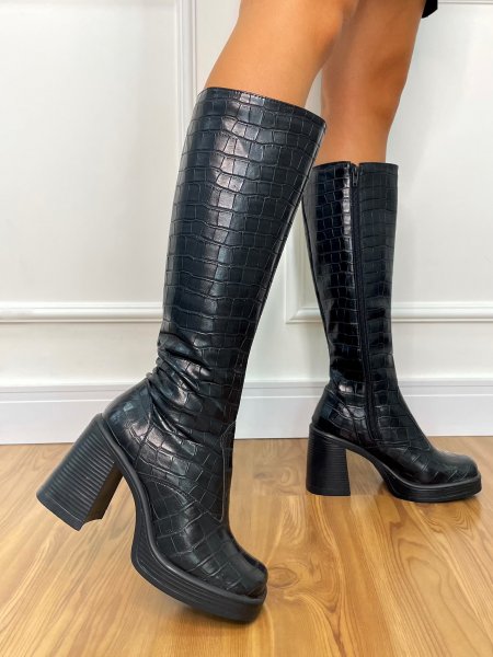 BOTA CROCO MEIA PATA CANO MEDIO RAQUEL 7600-815