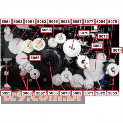 Kit Engrenagem Movimentação Toner Brother DCP 7055 DCP 7065 MFC 7360 ...