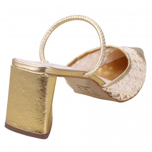 Mule Social Faccine Linda Couro Metal 9254 | Teffé Calçados