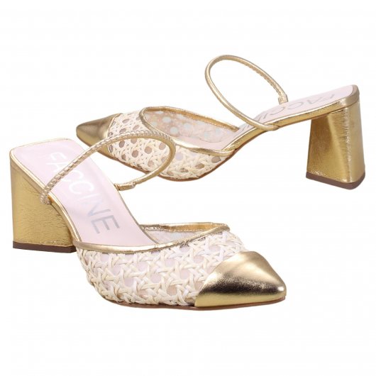 Mule Social Faccine Linda Couro Metal 9254 | Teffé Calçados