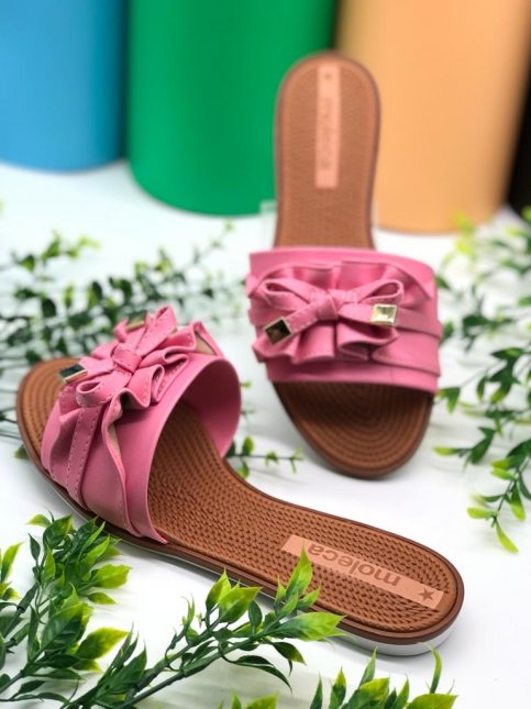 flat moleca 5297.446 rosa areia branco off jeans light turquesa